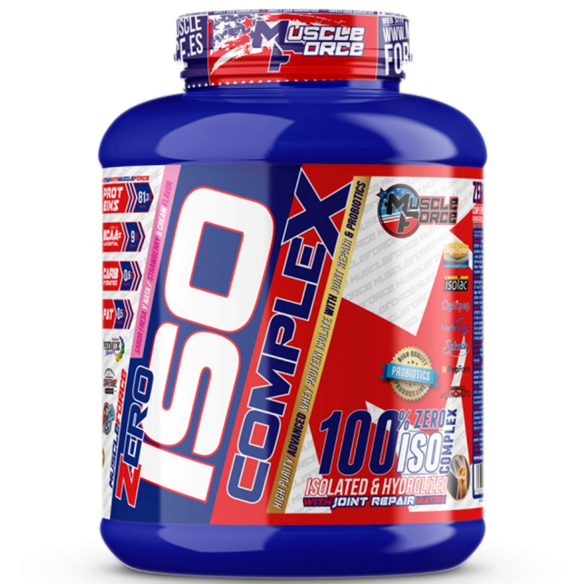 Proteina Aislada 100% Iso Zero Complex Muscle Force 2 Kg.
