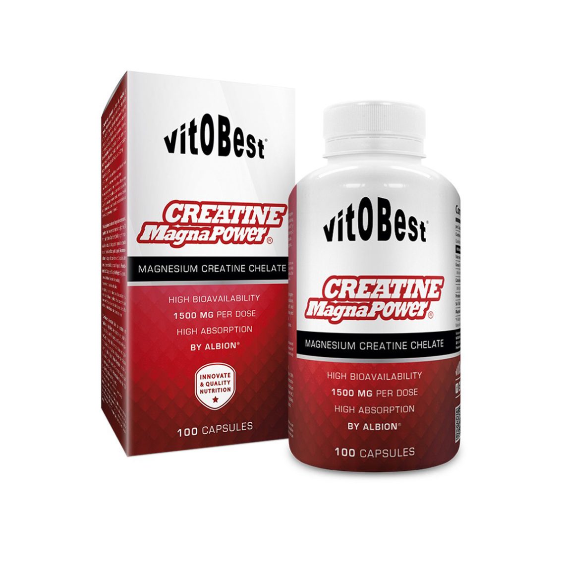 Creatina Magna Power Vitobest 100 Capsulas Patente Albion.